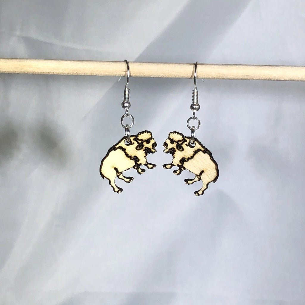 Bison Wooden Dangle Earrings - Cate's Concepts, LLC